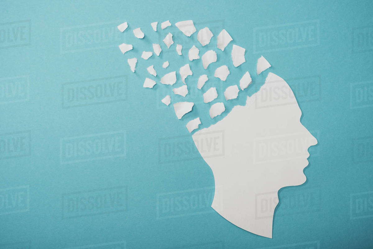 Dementia symbol presented as face isolated on blue - Royalty-free Stock ...