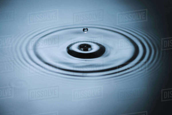 Water droplet splash on surface and leaving ripples - Royalty-free ...