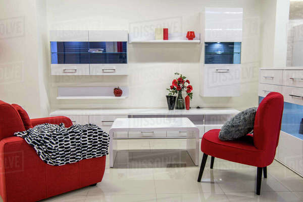 Modern living room interior with furniture - Stock Photo - Dissolve