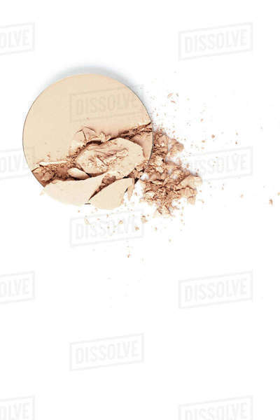 Top view of crushed cosmetic powder isolated on white - Stock Photo ...