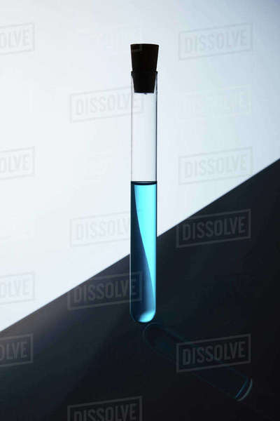 single test tube filled with blue liquid - Royalty-free Stock Photo ...