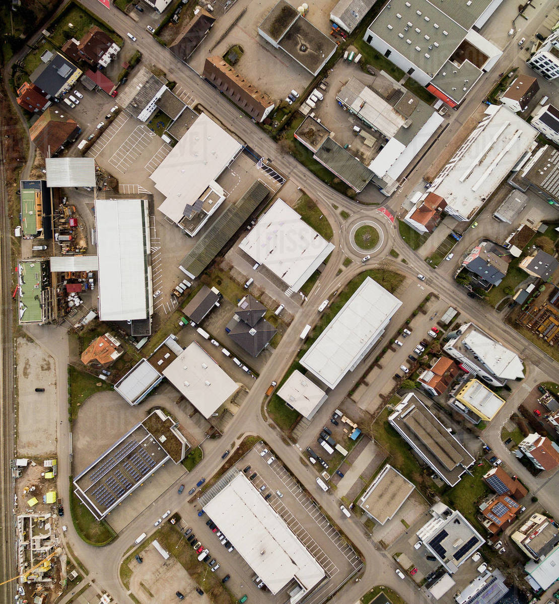 Top view of urban city and buildings in Germany - Stock Photo - Dissolve