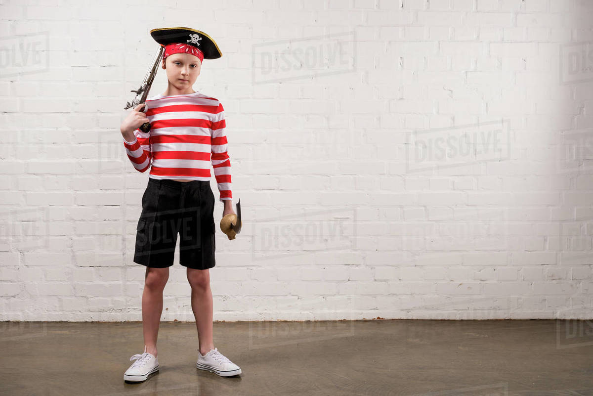 Adorable little boy in pirate costume - Stock Photo - Dissolve