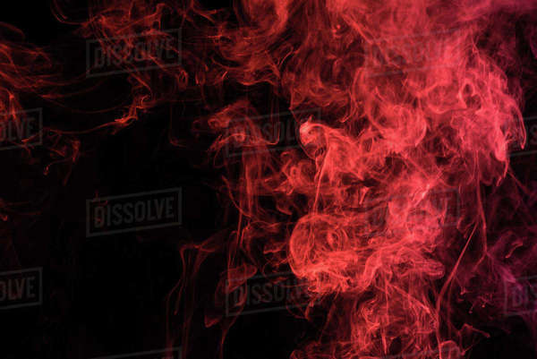 Red spiritual smoke on black background with copy space - Stock Photo ...