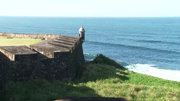 Wide shot of the famed Garita Del Diablo, the Devil's Sentry Box, of ...