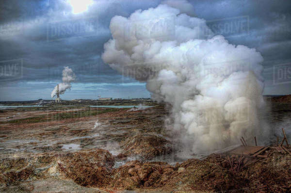 Iceland, Exploding hot spring - Stock Photo - Dissolve