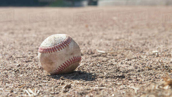 Close-up of a Baseball on the ground in a ballpark, USA - Royalty-free ...