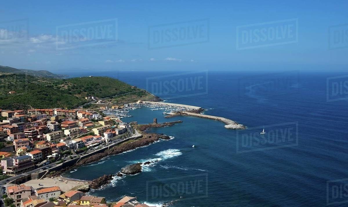 Italy, Sardinia, Arbatax, Small village on coast - Royalty-free Stock ...