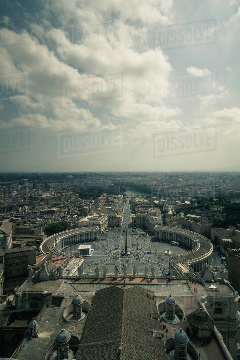 Aerial (top) view of St. Peter's Square - Vatican City State - Royalty ...