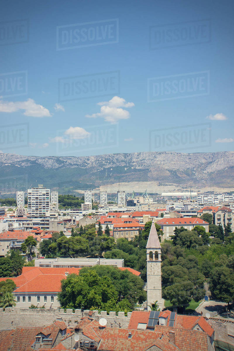 Croatia, Split, Aerial view of town - Royalty-free Stock Photo | Dissolve