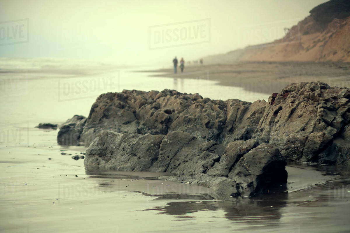 Rocks on beach, San Francisco, California, USA - Royalty-free Stock ...