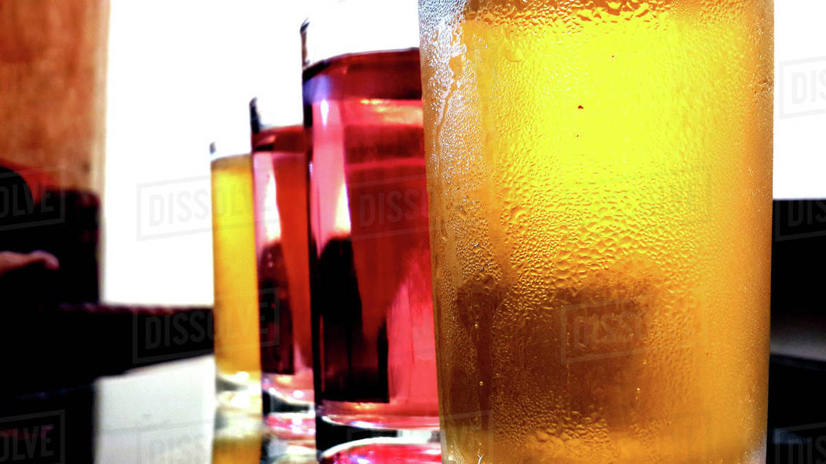 Row of chilled drinks - Royalty-free Stock Photo | Dissolve