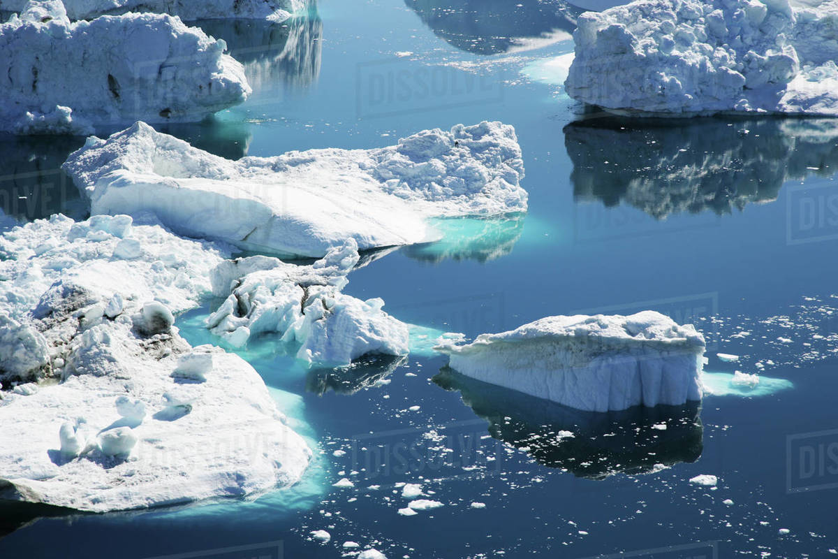 Close-up of icebergs in Disco Bay, Ilulissat, Greenland - Royalty-free ...