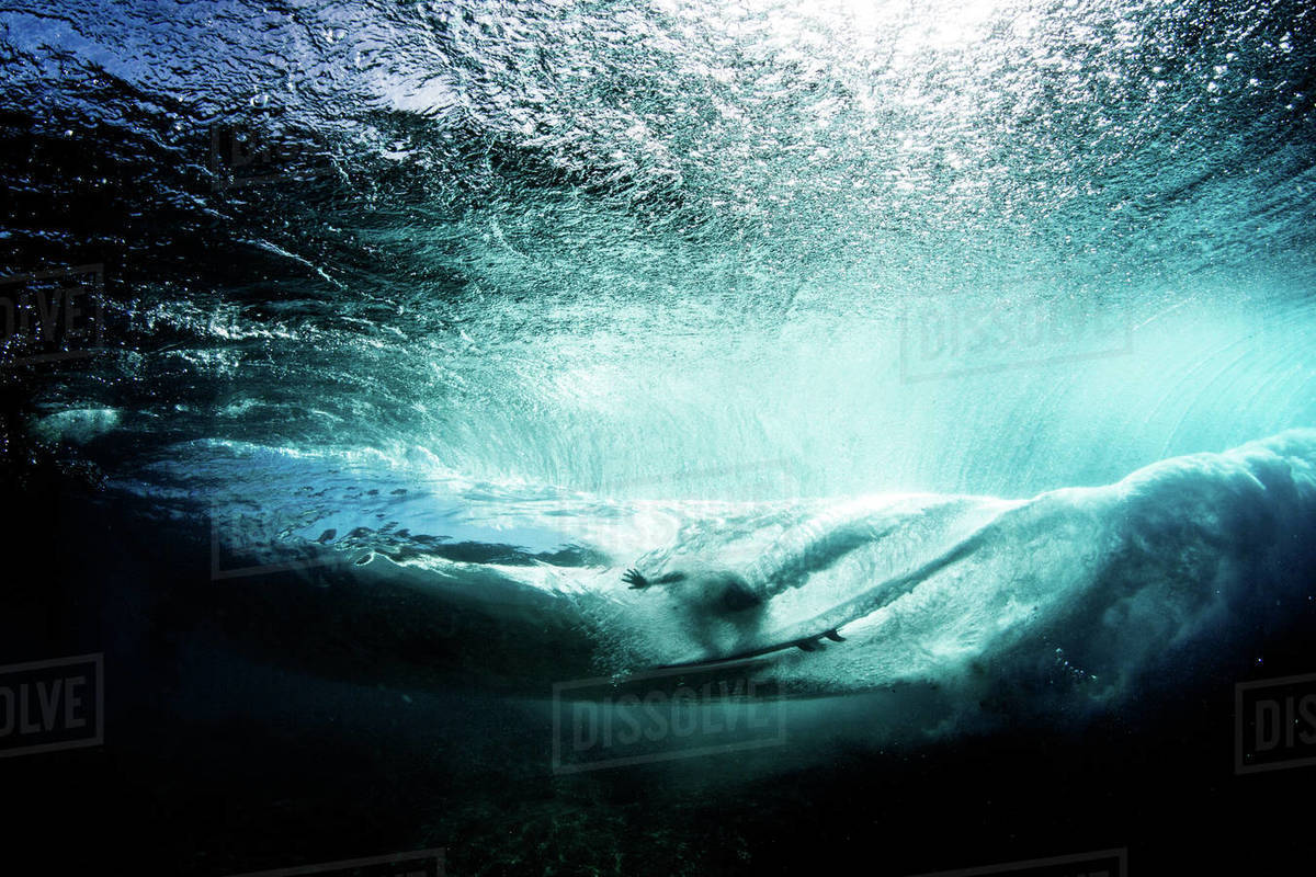 Underwater view of Surfer on Banzai Pipeline, Hawaii, America, USA ...