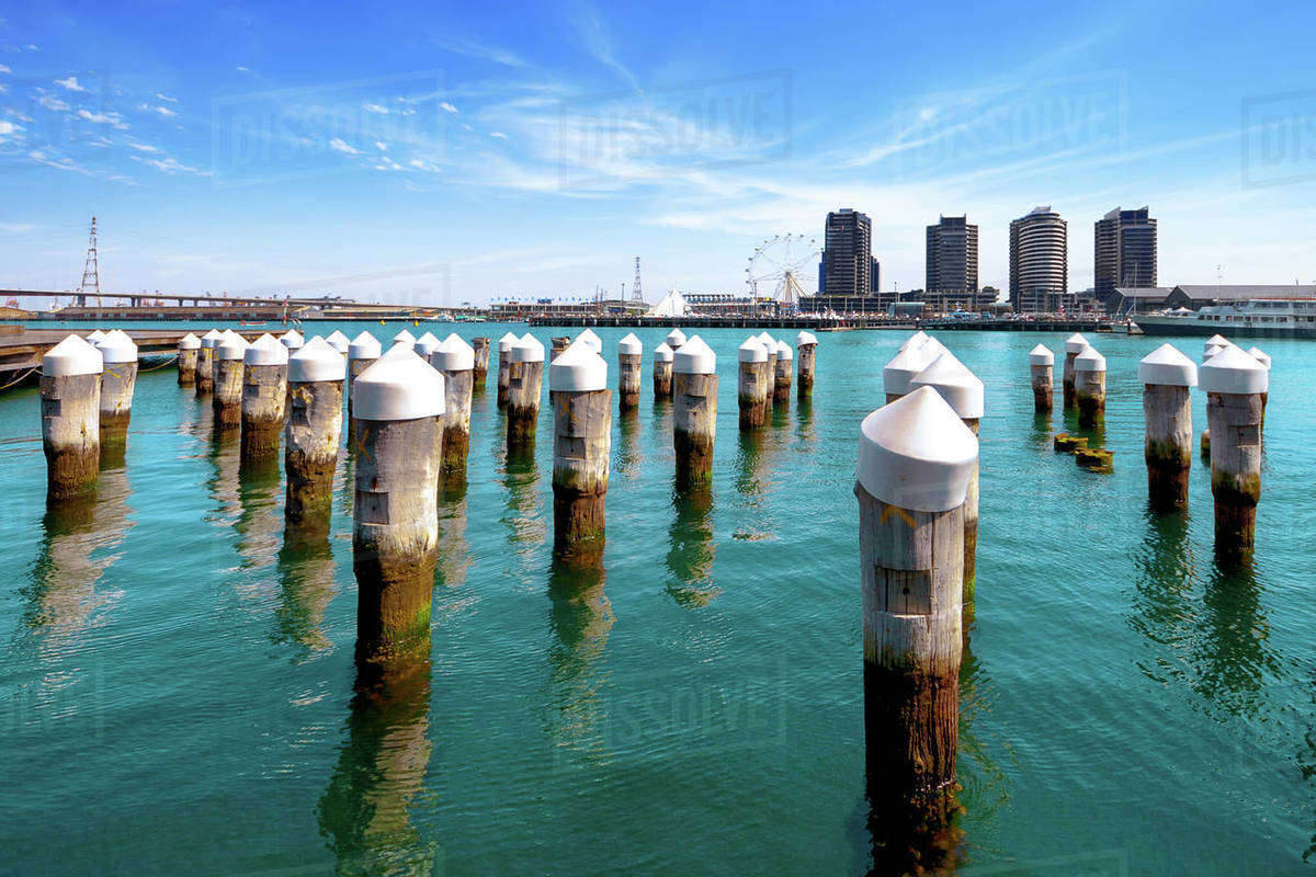 Harbor and City Skyline of Melbourne Docklands, Victoria, Australia ...