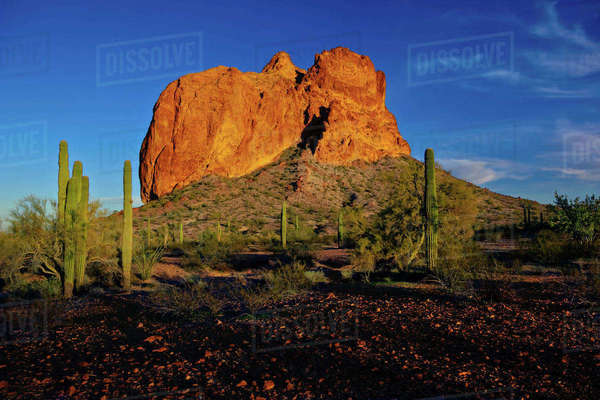 Courthouse Rock, Eagletail mountain Wilderness, Arizona, America, USA ...