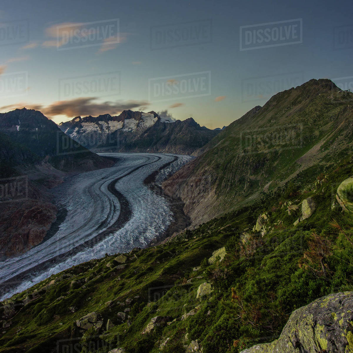 Aletch glacier, Berenese Alps, Switzerland - Royalty-free Stock Photo ...