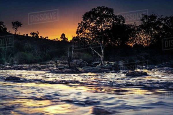 Sunset over Swan River, Bells Rapids, Perth, Western Australia ...