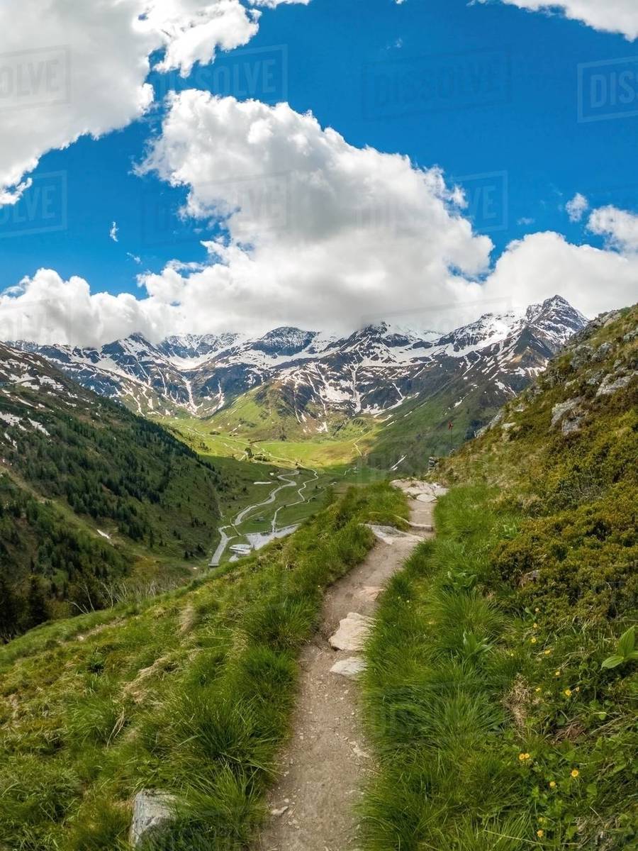 Trail through Austrian Alps near Gastein, Salzburg, Austria - Royalty ...