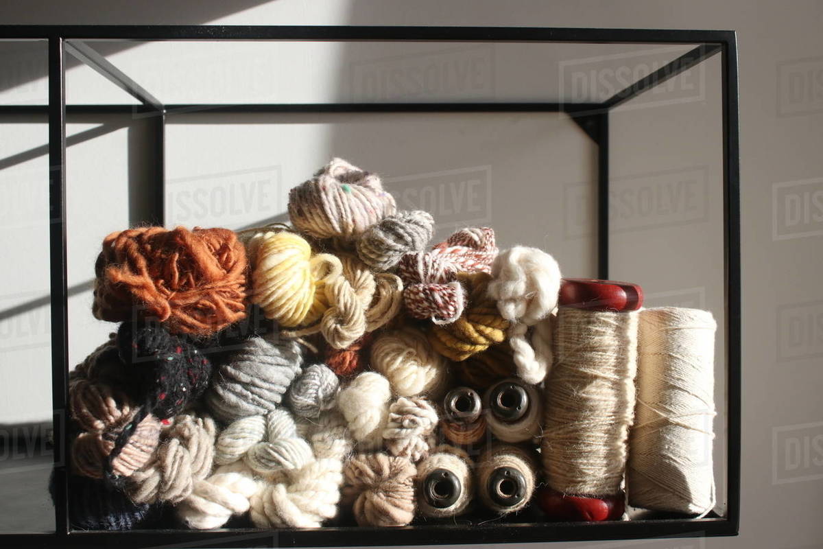 Close-up of wool on a shelf - Royalty-free Stock Photo | Dissolve