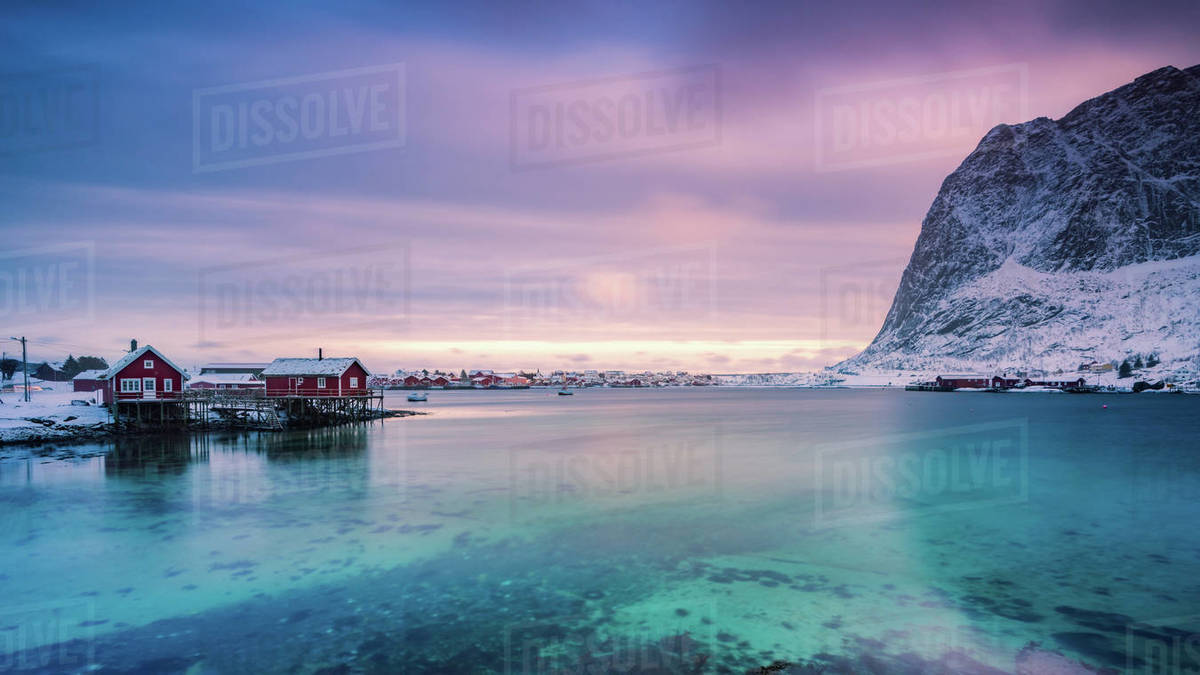 Coastal village, Hamnoy, Moskenes, Lofoten, Nordland, Norway - Stock ...