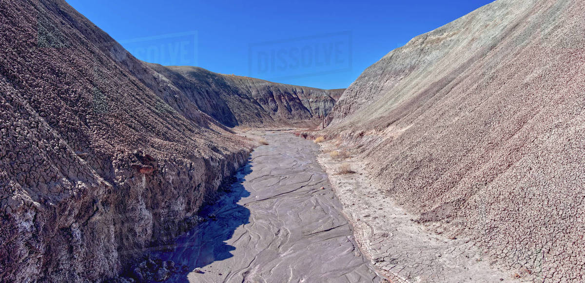 Ravine, Blue Forest Trail, Petrified Forest National Park, Arizona, USA ...