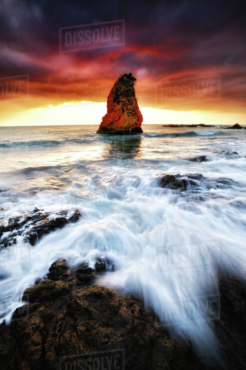 Coastal sea stack, Japan - Stock Photo - Dissolve