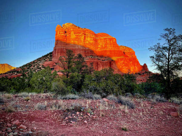 Shadows on rocks at sunset, Red Rock State Park, Sedona, Arizona, USA ...