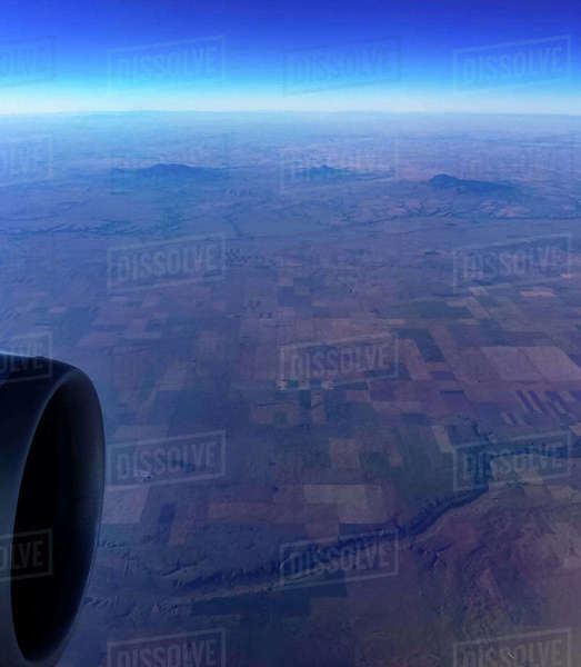 Aerial view of Prairie Fields from an aircraft, Canada - Royalty-free ...