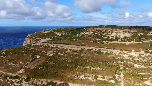 The Island of Gozo - Malta from above - Stock Video Footage - Dissolve