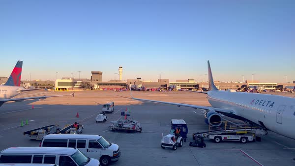 Airplane of Delta Airlines at the gate ready for boarding - ATLANTA ...