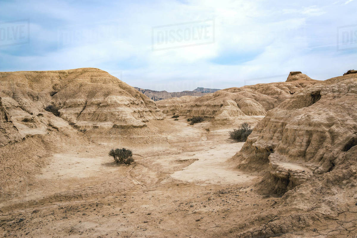 Amazing landscape of desert hills on background of blue sky - Stock ...