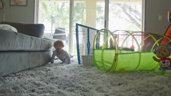 Beautiful baby girl crawling towards the camera - Stock Video Footage ...