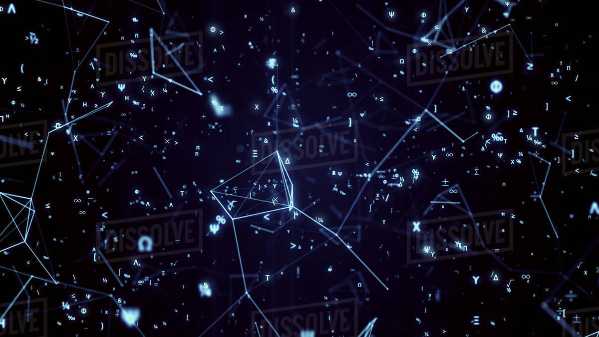 Abstract futuristic background with math and physics symbols and mesh ...