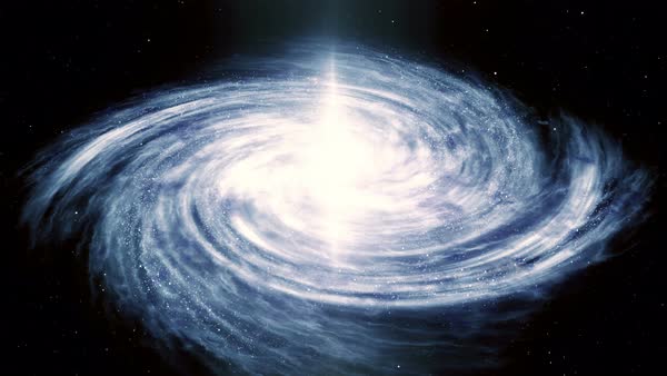 Seamless loop of spiral Milky Way galaxy rotation filled with stars and ...