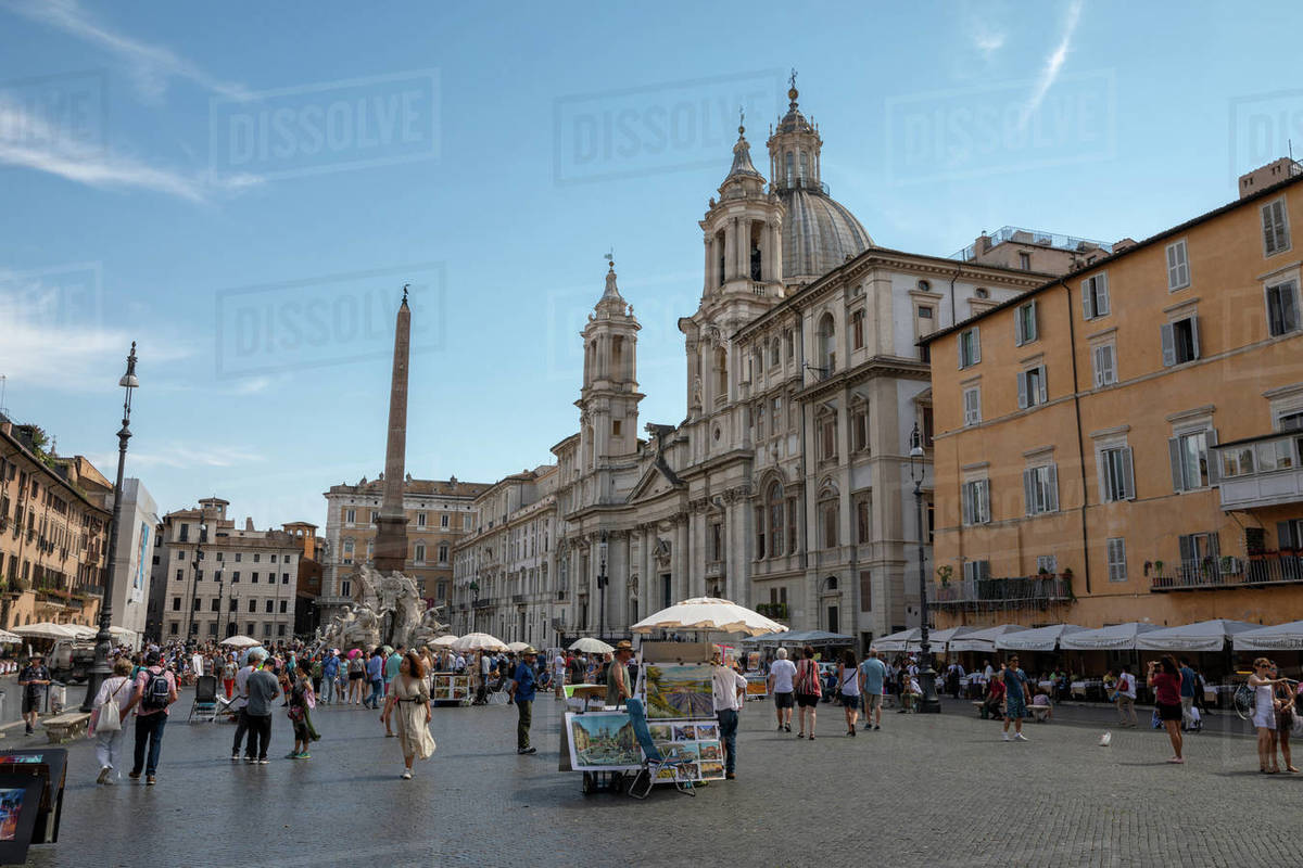 Panoramic view of Piazza Navona square in Rome - Royalty-free Stock ...