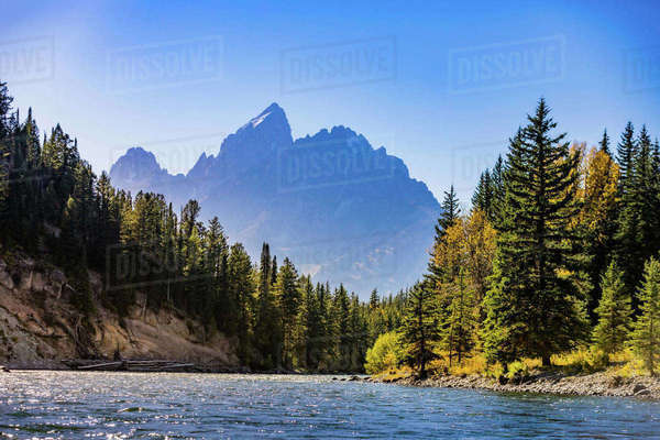 Pretty scenic view in Yellowstone National Park, UNESCO World Heritage ...