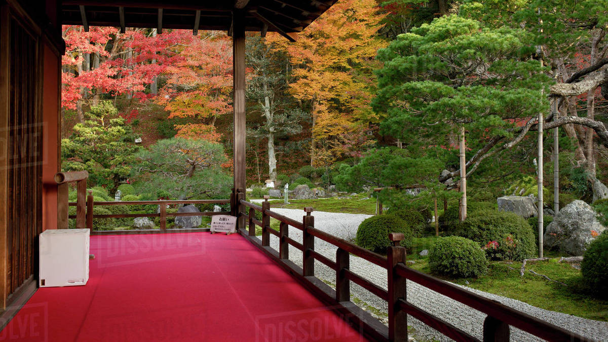 Manshu-in Temple Zen garden in autumn, Kyoto, Japan, Asia - Stock Photo ...