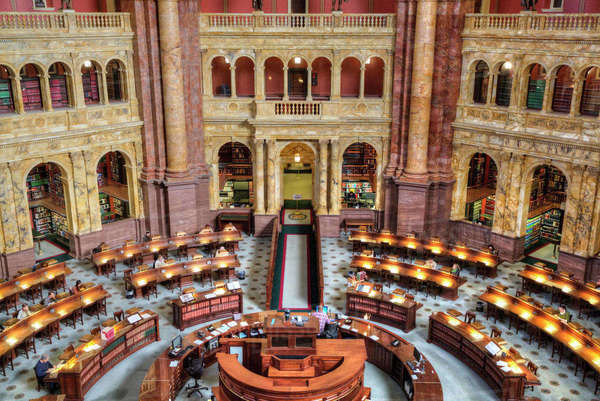 Main Reading Room, Library of Congress, Washington D.C., United States ...