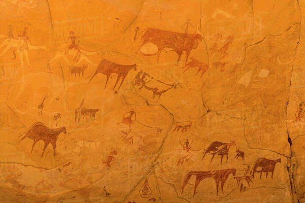 Rock paintings, Ennedi Plateau, UNESCO World Heritage Site, Ennedi ...