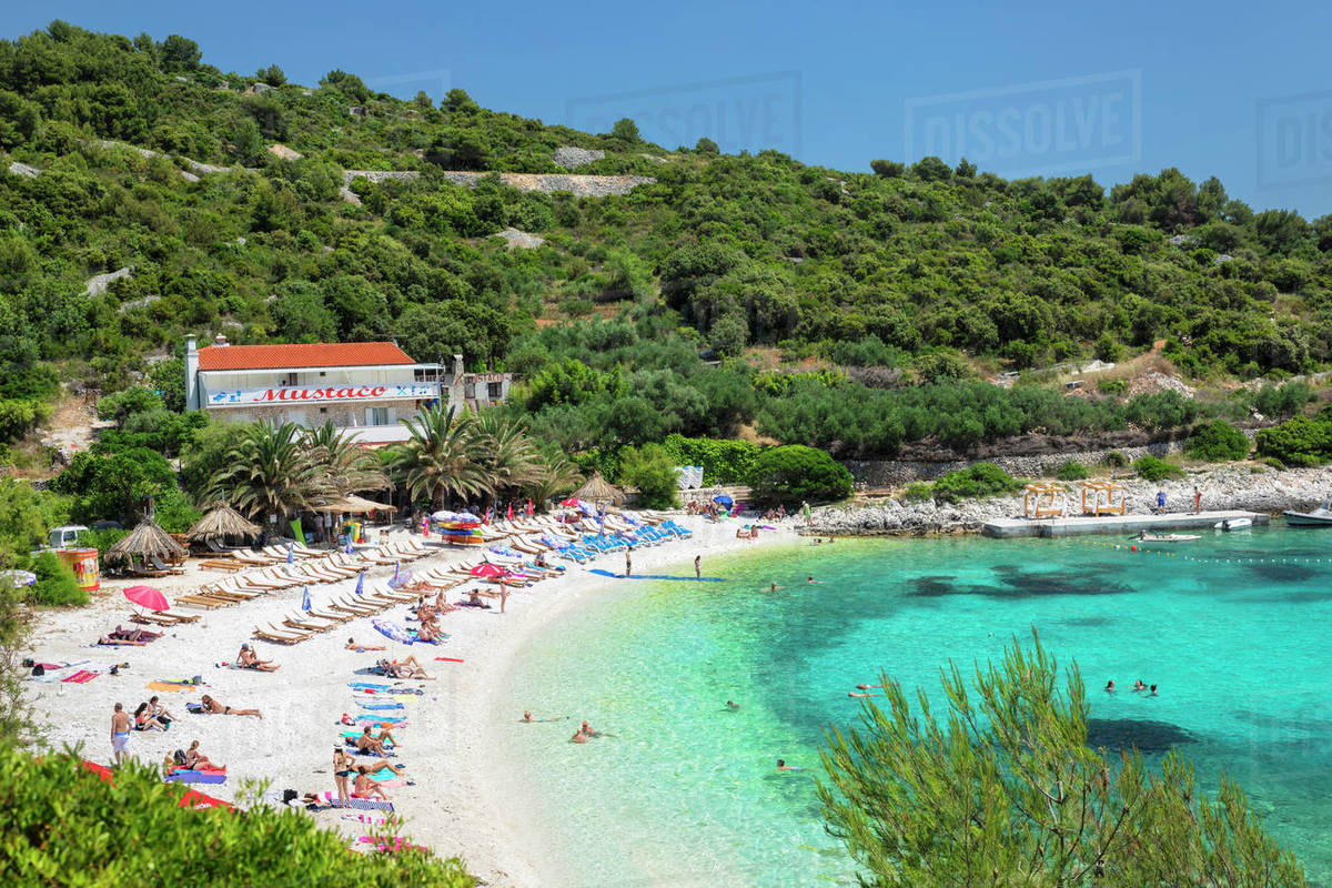 Beach Near Hvar Town Hvar Island Dalmatia Croatia Europe Royalty