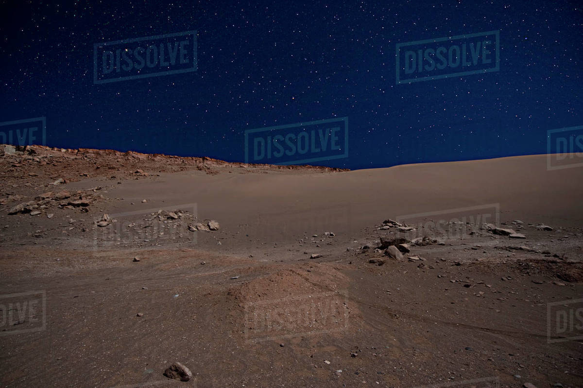 Moon Valley at night, San Pedro Atacama Desert, Chile, South America ...
