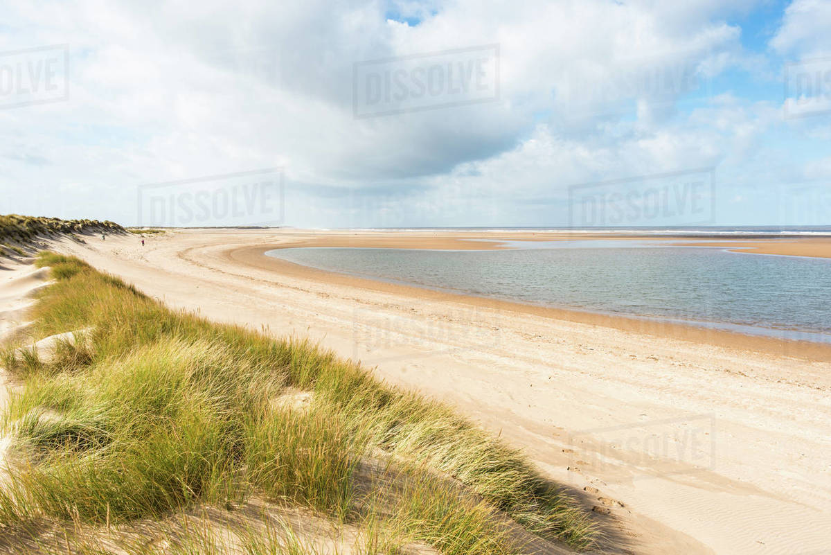 Norfolk Coast Path National Trail at Holkham Bay, Norfolk, East Anglia ...