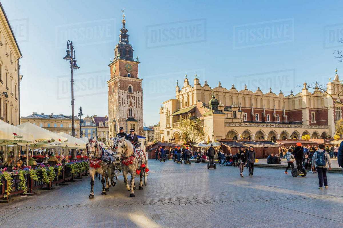 St. Mary's Basilica in the main square in the medieval old town of ...