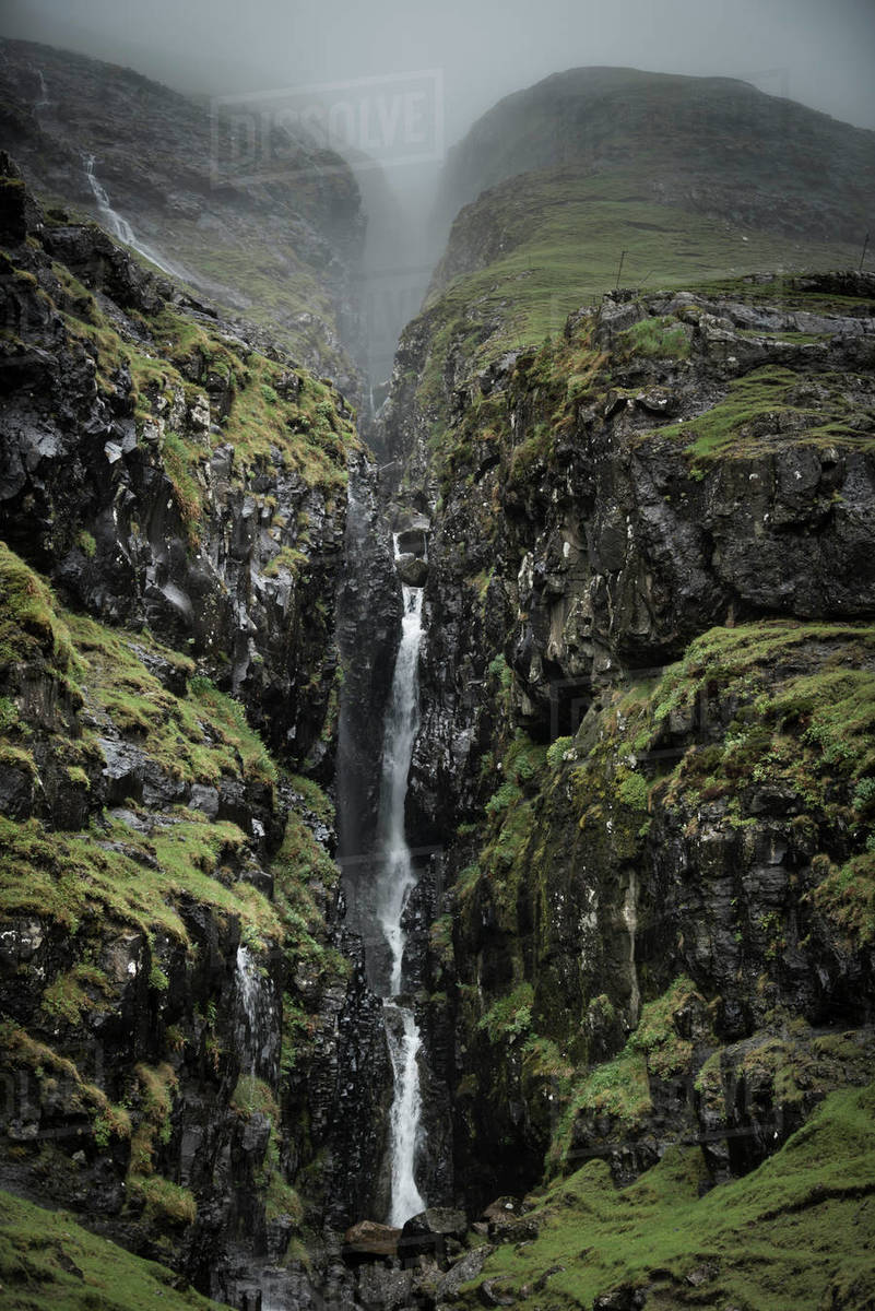 Waterfall, Faroe Islands, Denmark, Atlantic, Europe - Royalty-free ...