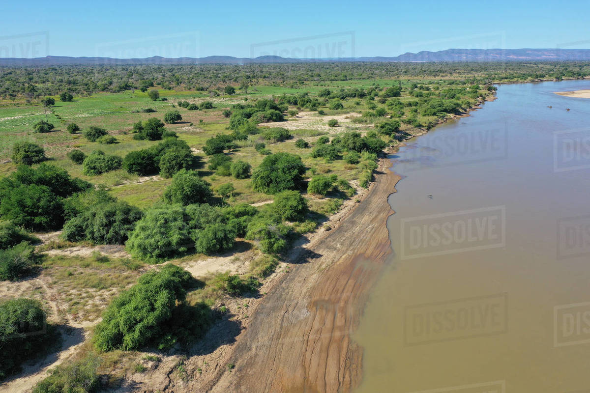 Mangoky River on the road from Manja to Morombe, Madagascar, Africa ...