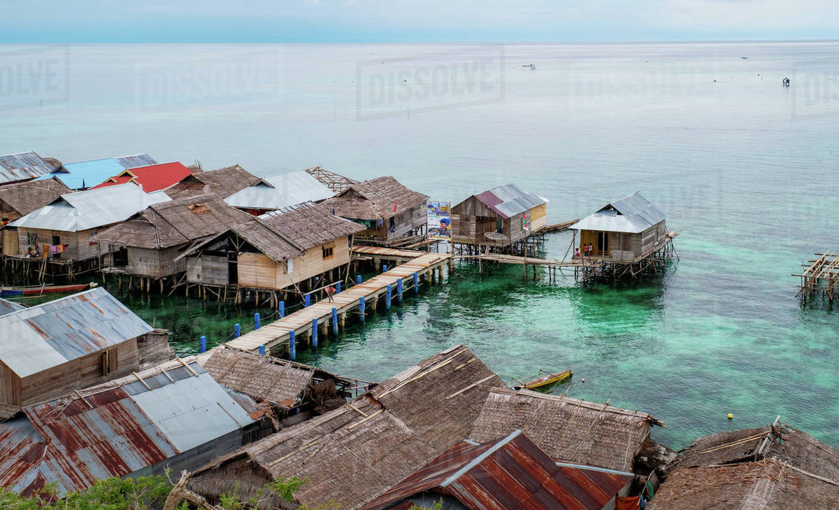 Kabalutan Sea Gypsy village, Togian Islands, Indonesia, Southeast Asia ...