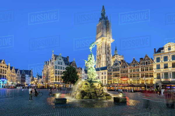 The Grote Markt in the historic centre, Antwerp, Belgium, Europe ...