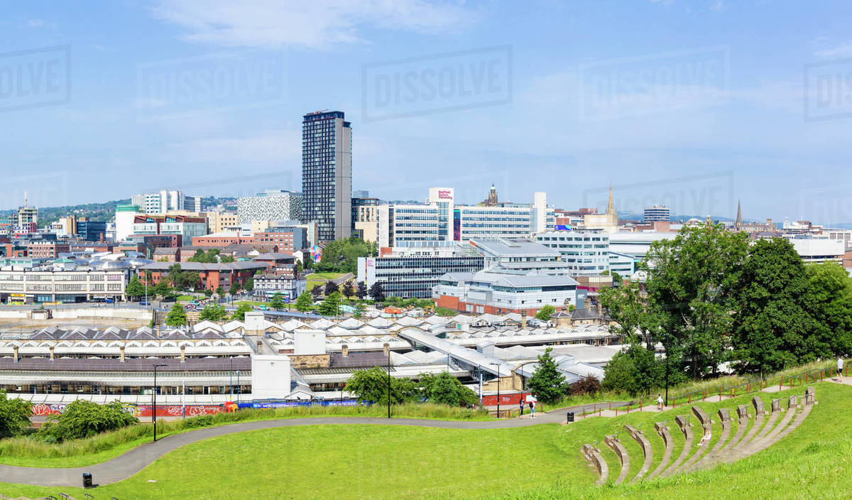 Skyline, city centre, train station, Sheffield Hallam University and ...