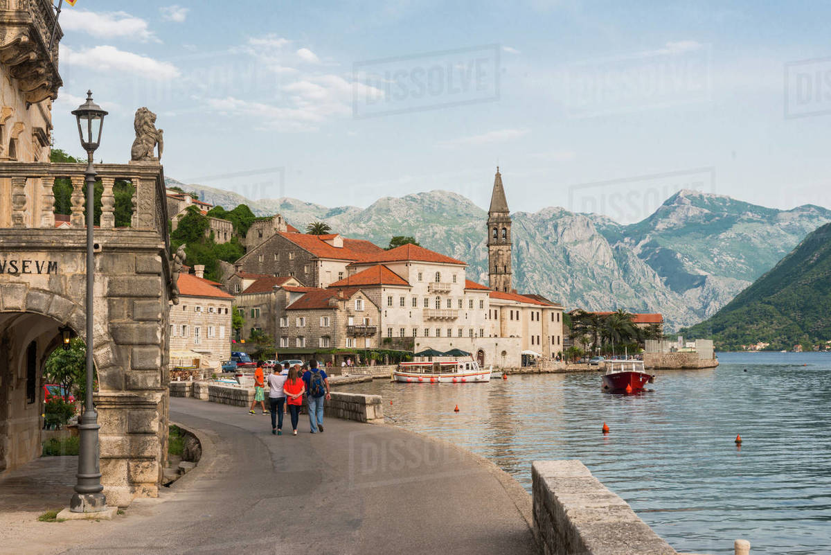 Promenade Of Perast Bay Of Kotor UNESCO World Heritage Site Promenade Of Perast Bay Of Kotor UNESCO World Heritage Site